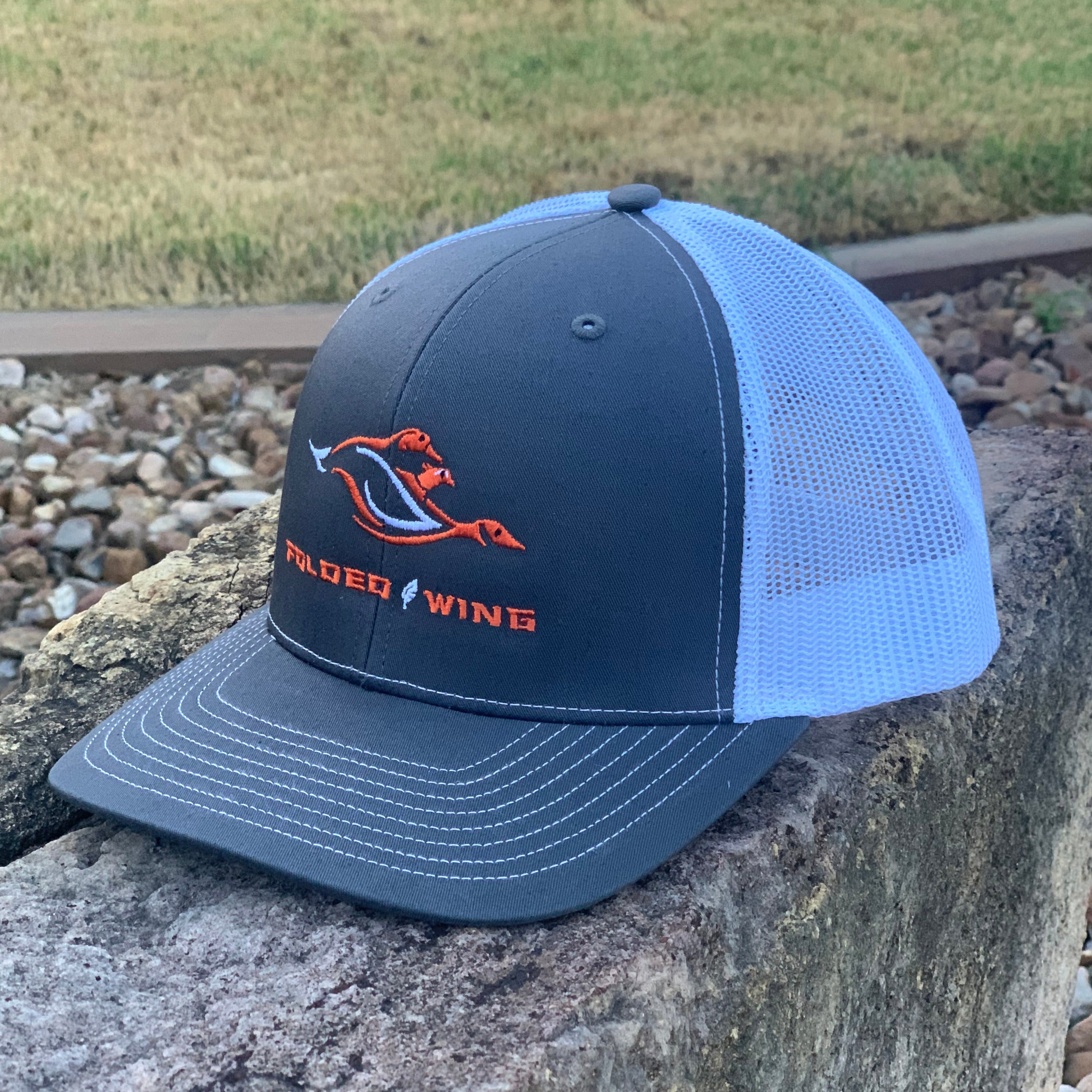 Snapback - Charcoal Grey on White – Folded Wing Apparel